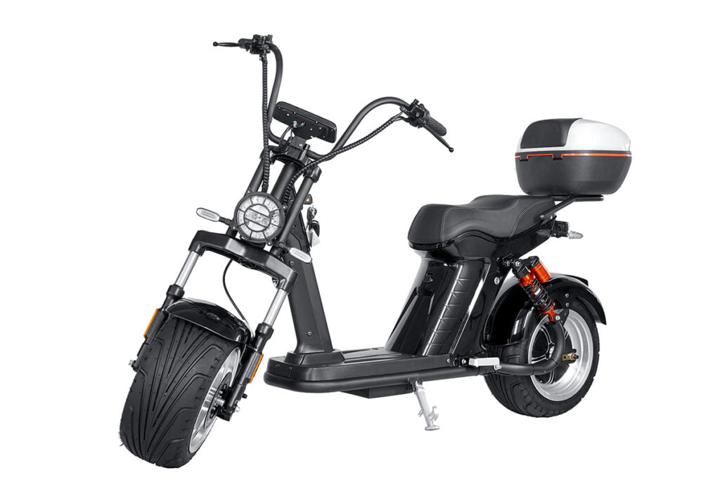 S8 Electric Harley scooter with 12 inch aluminum wheels
