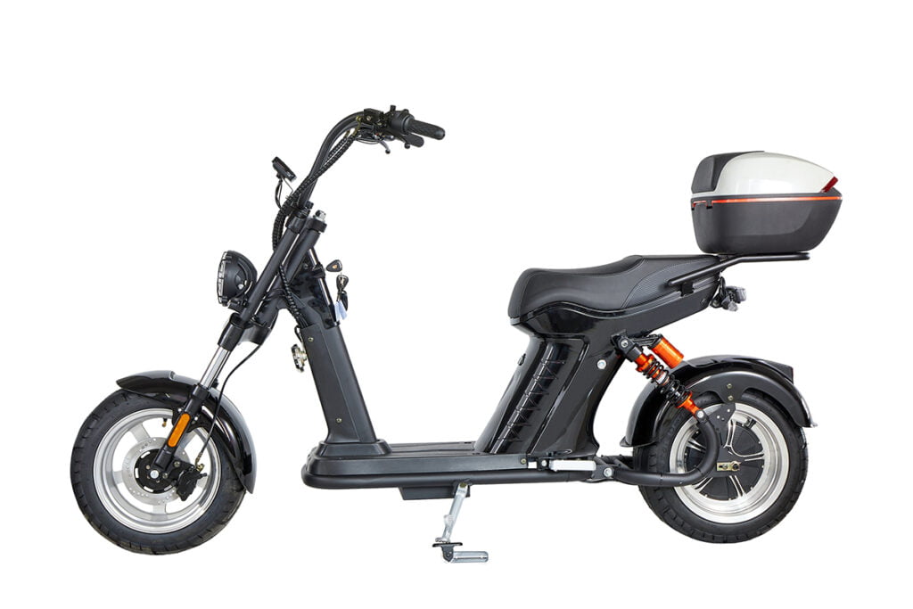 S8 Electric Harley scooter with 12 inch aluminum wheels